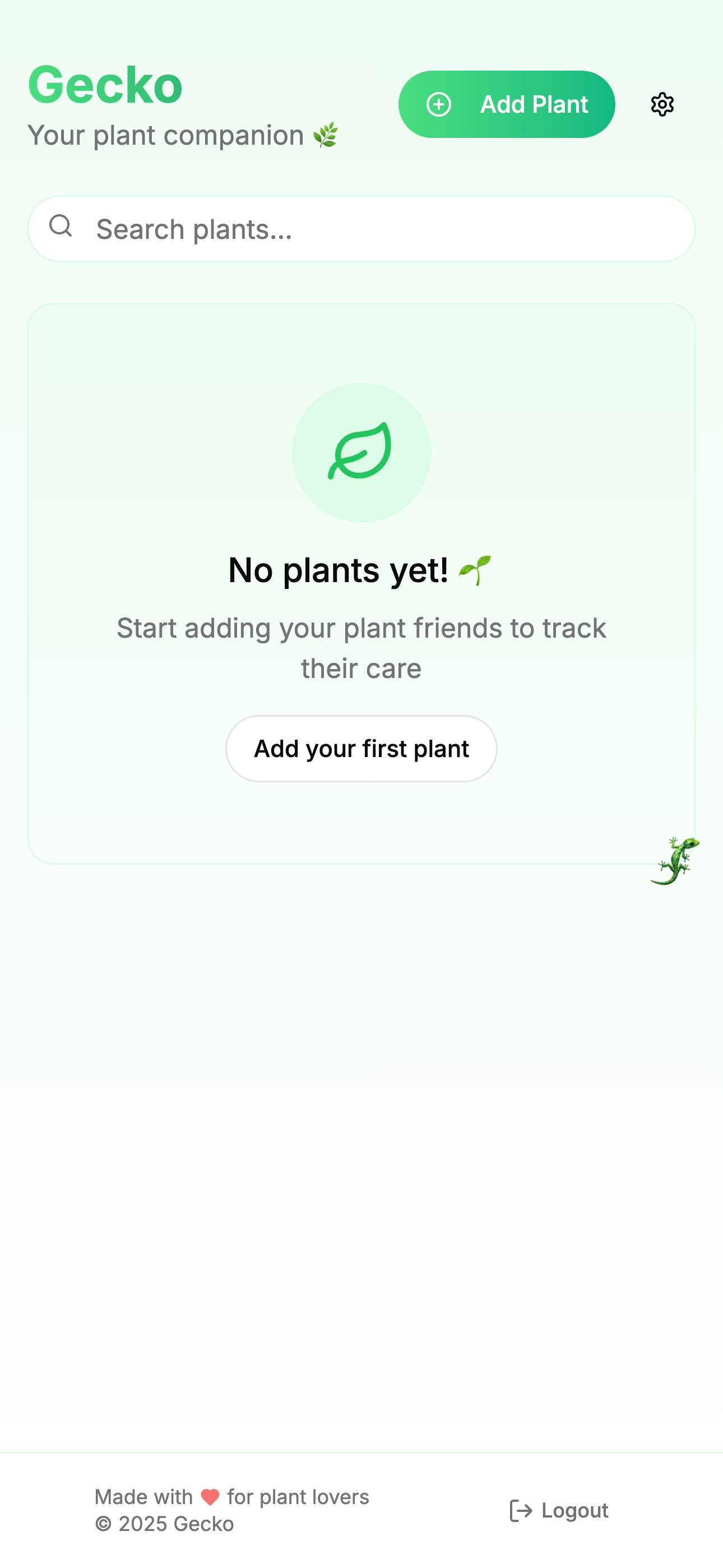 Gecko - Plant Tracking App